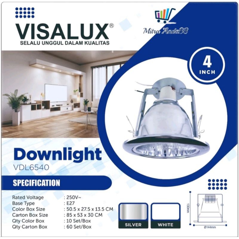 Jual FItting Downlight Visalux 4 inci Putih | Shopee Indonesia