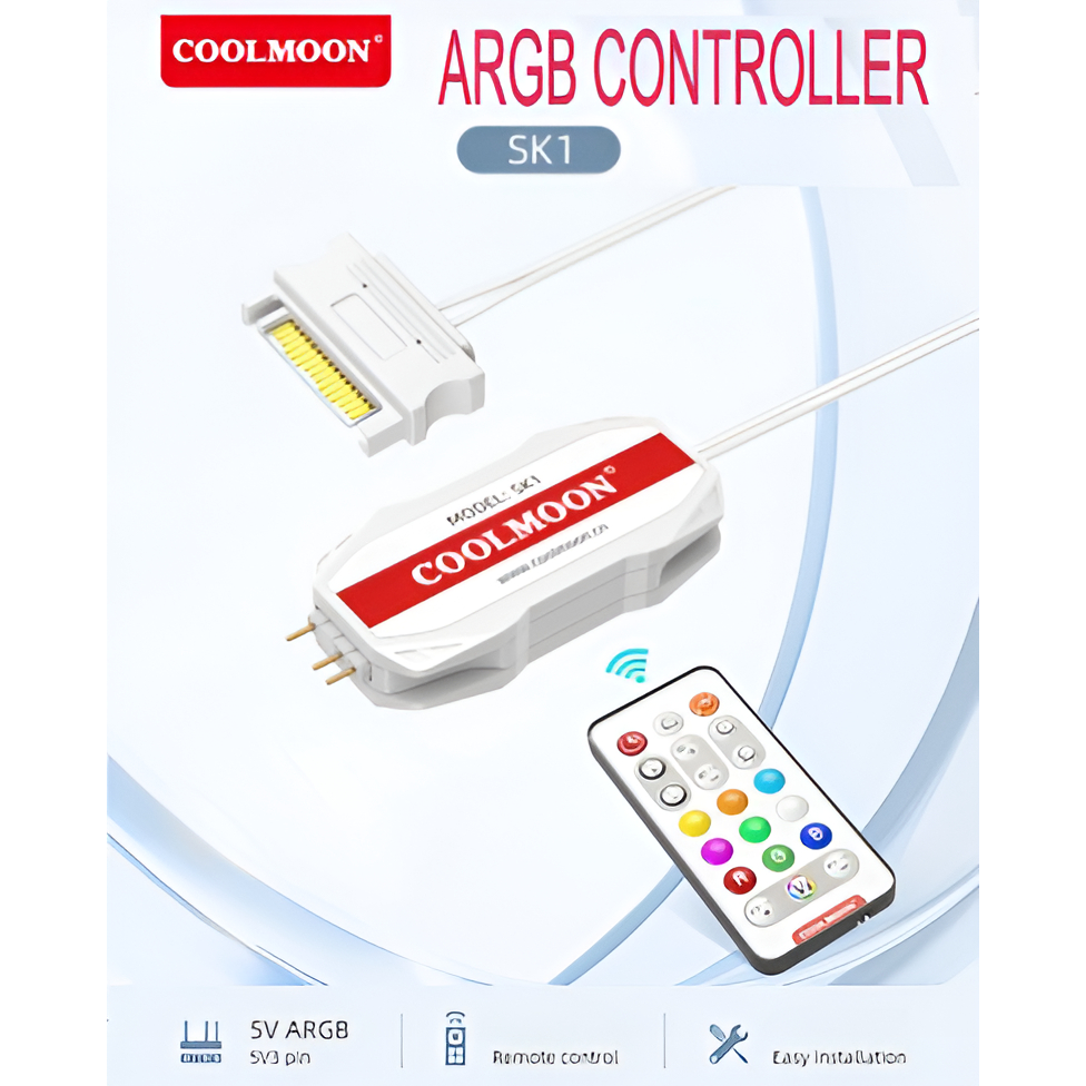 Jual COOLMOON ARGB controller 5V 3 pin POWER SATA mini RGB controller ...