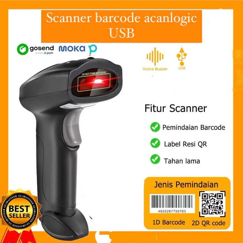 Jual Barcode Scanner 1D & 2D acalnlogic Support Scanner USB Cocok Untuk ...