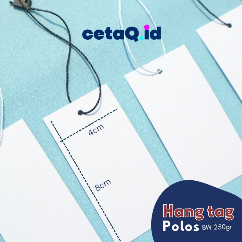 Jual Hang tag Polos Putih kertas BW 250gr, Hangtag Label Baju 4x8 cm ...