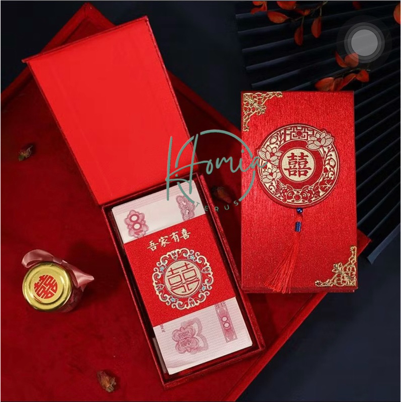 Jual Angpao Box Kotak Glitter Shuang Xi Pernikahan Wedding Sangjit ...