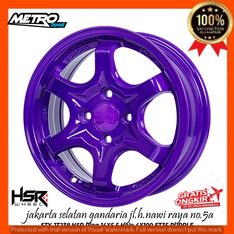 Jual velg mobil racing ring 14 pcd 4x100 untuk agya ayla sigra vios calya sirion wuling air ev ...