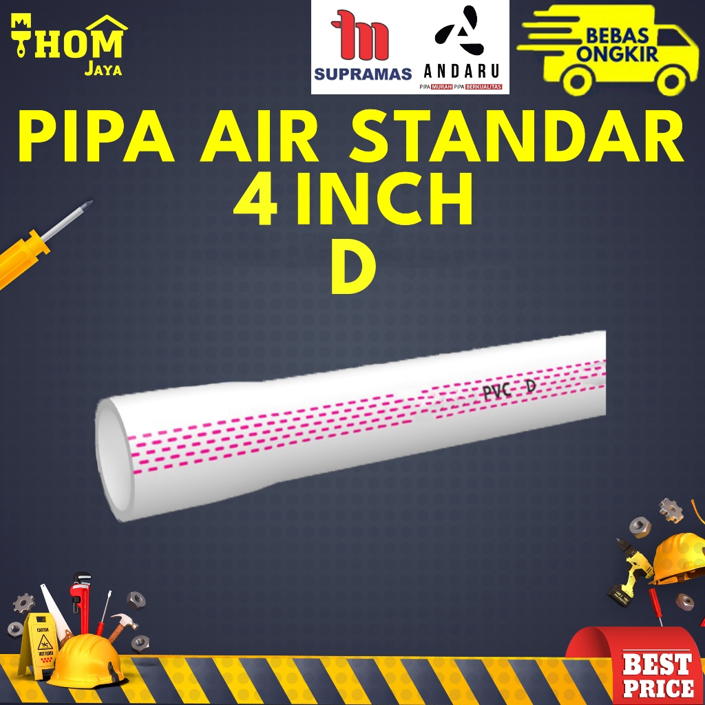 Jual PIPA AIR STANDAR / PRALON / PIPA PVC D - 4 INCH - PANJANG 4 METER ...