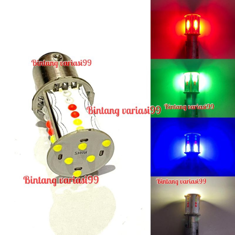 Jual Lampu LED Rem Stop Bayonet 30 mata LED Cob 4 Warna RGB Strobo ...
