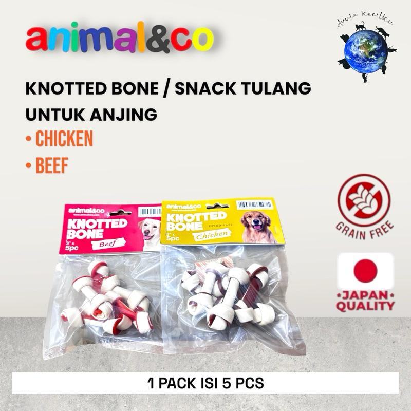 Jual Animal&Co Knotted Bone Snack Tulang Cemilan Anjing Rasa Sapi ...
