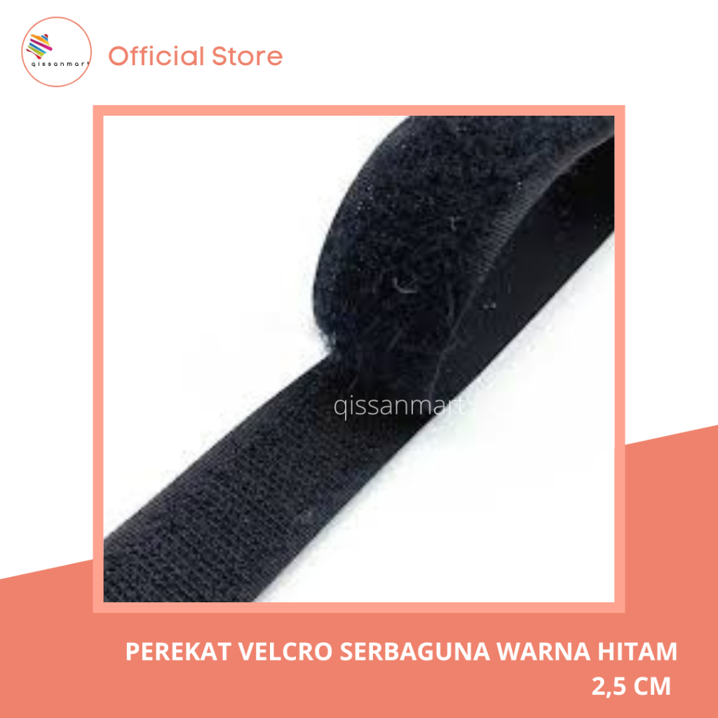 Jual Velcro Hitam Perekat Serbaguna Lebar 2,5cm Per pasang Per meter ...