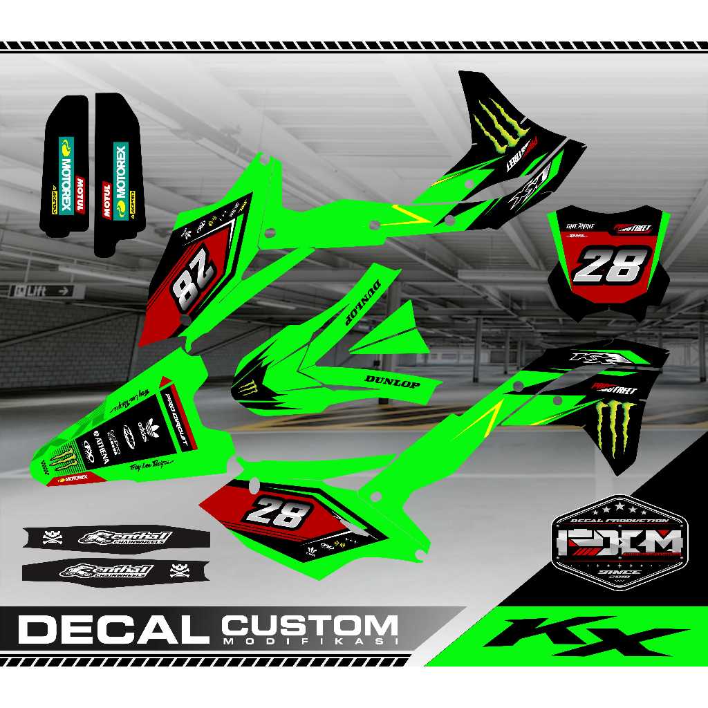 Jual Decal Stiker KX 250 KEREN FULLBODY HIJAU HITAM ( FULL CUSTOM ...