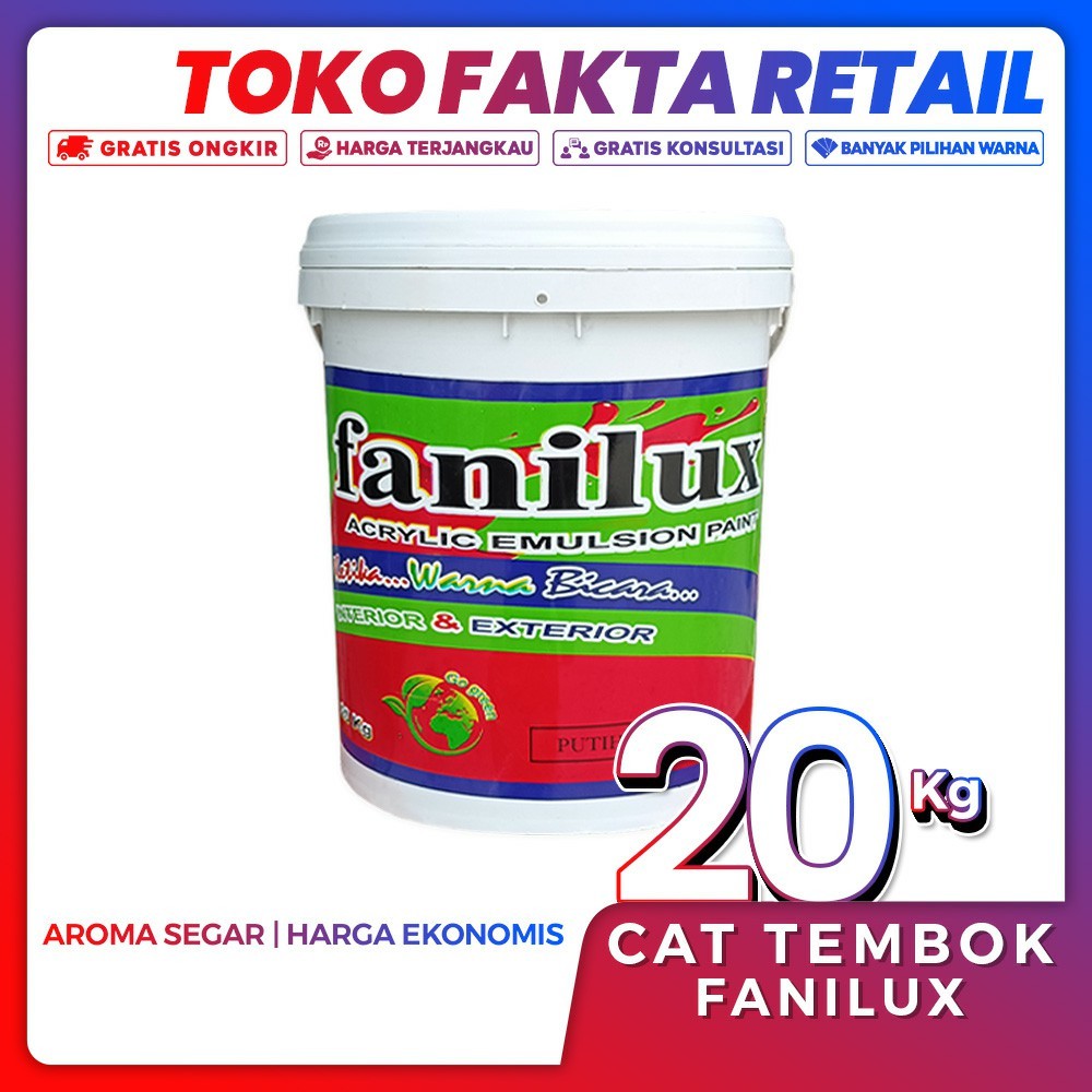 Jual Fanilux Cat Tembok Putih 20 kg Cat anti jamur Lembab dan Tahan ...