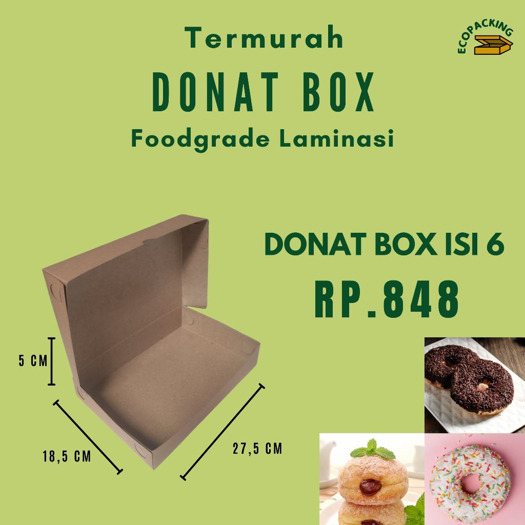 Jual DUS DONAT ISI 6 /BOX KUE / ROTI / BROWNIES / DONUT / BOMBOLONI ...