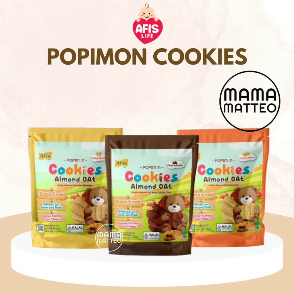 Jual AFIS POPIMON Cookies Almond Oat 50gr / Cemilan Snack Kukis ...