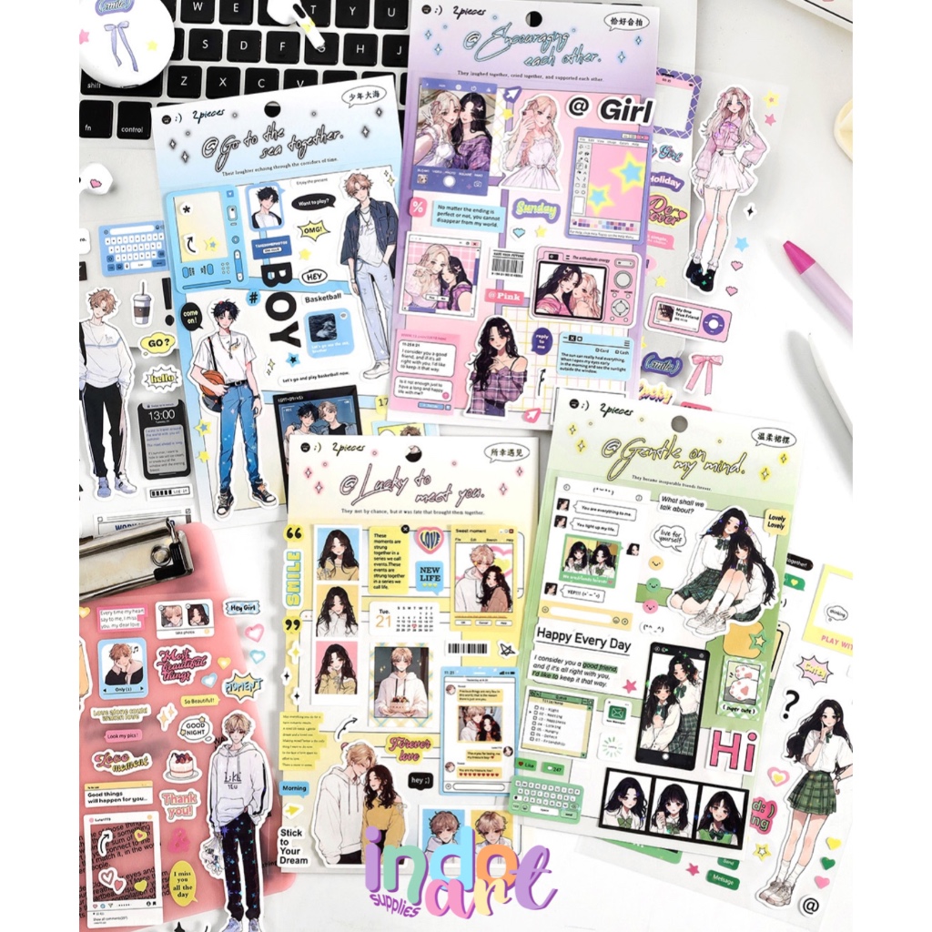 Jual (IAS) SB3 - Deco Sticker Infeel Me Human Couple Anime K-Pop Artist ...