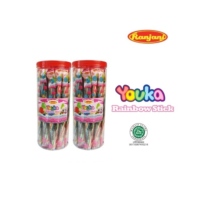 Jual Ranjani Youka Rainbow Stick Gummy Candy Toples isi 30 Pcs 12gr ...