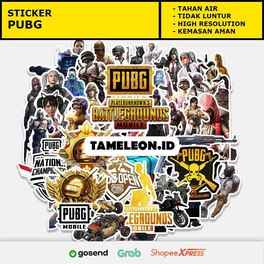 Jual Sticker PUBG, Handphone Sticker Laptop Anti luntur dan pudar ...