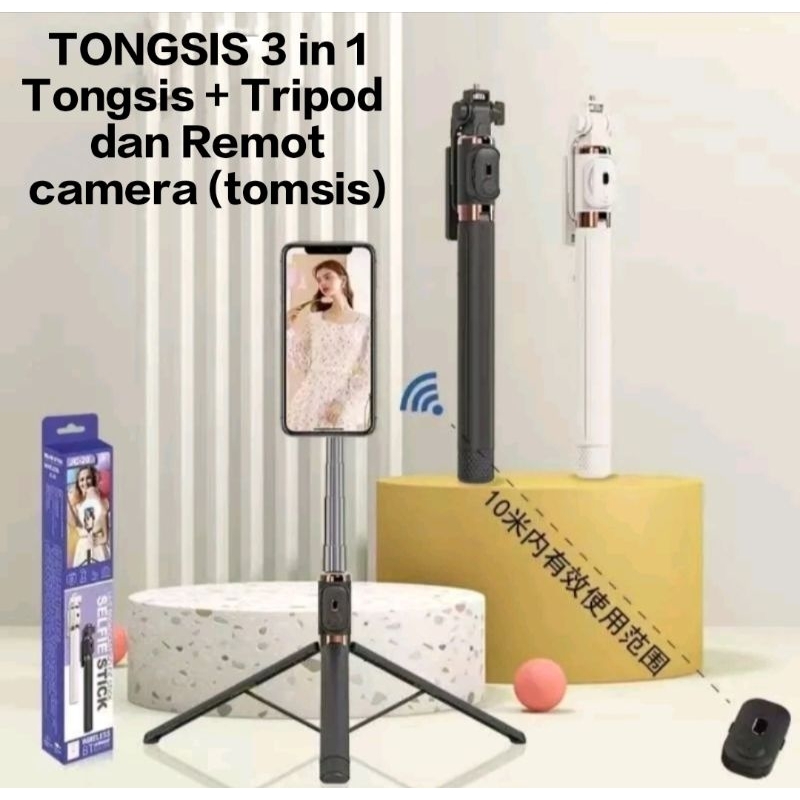 Jual TONGSIS TRIPOD 3 in 1 SELFIE STICK WIRELESS/Bluetooth REMOT CAMERA ...