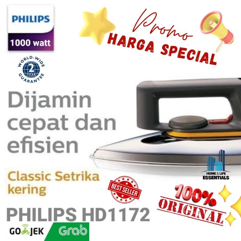 Jual Setrika Philips HD1172 1000watt - 12 Pcs (1Box) | Shopee Indonesia