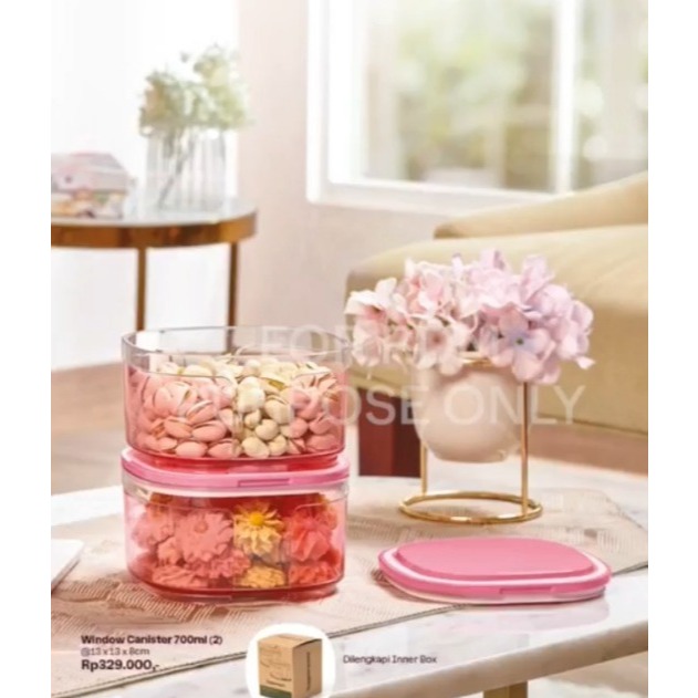 Jual Tupperware Window Canister 1.5L Toples Kue Makanan | Shopee Indonesia