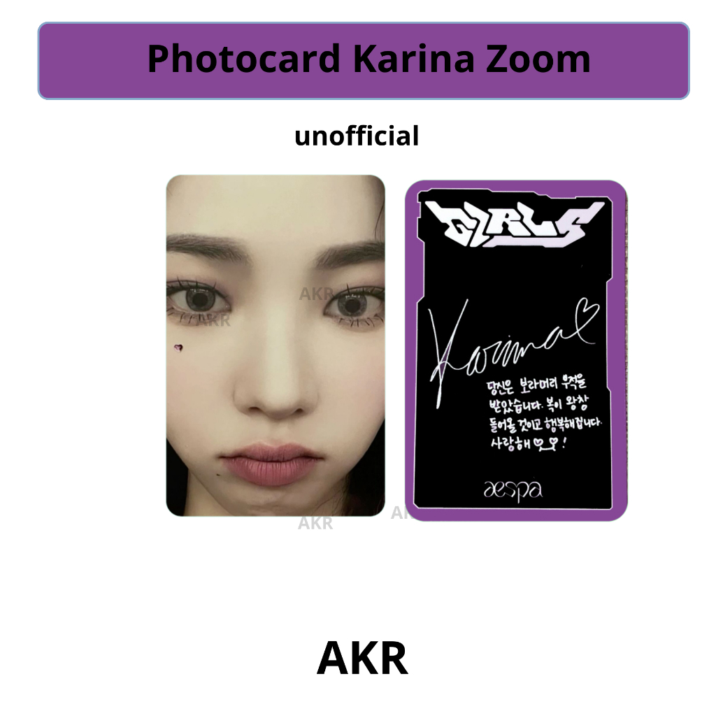 Jual PHOTOCARD GIRLGRUP UNOFFICIAL Karina zoom, Hanni Pita, Rei zoom ...