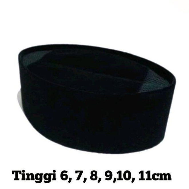 Jual Songkok hitam polos peci kopiah hitam ac kopyah hitam tinggi 6cm ...