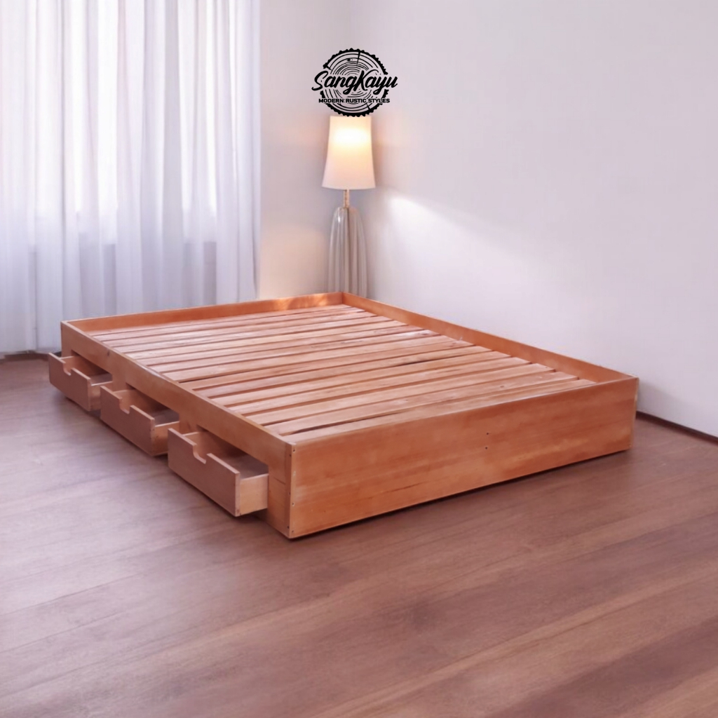 Jual SangKayu Divan Kayu Laci 160x200 cm Dipan Kayu Laci Minimalis ...