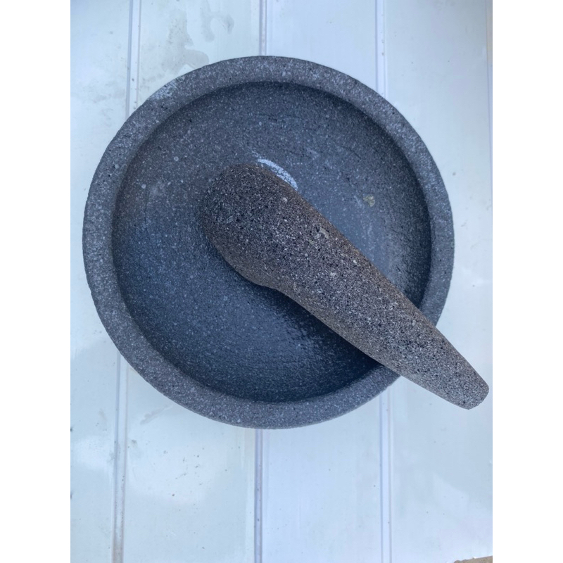 Jual cobek set ulekan batu asli 22 cm | Shopee Indonesia