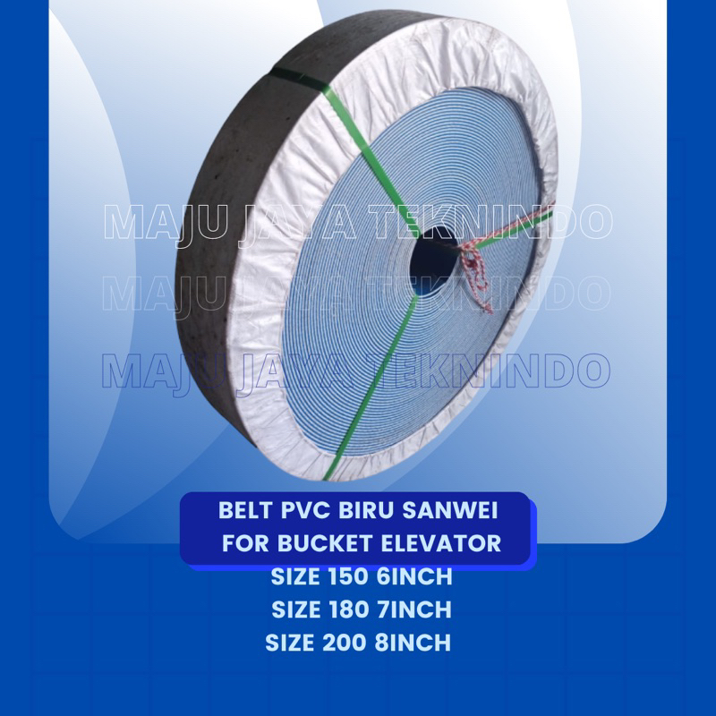 Jual BELT PVC BIRU SANWEI 180MM FOR BUCKET ELEVATOR | Shopee Indonesia