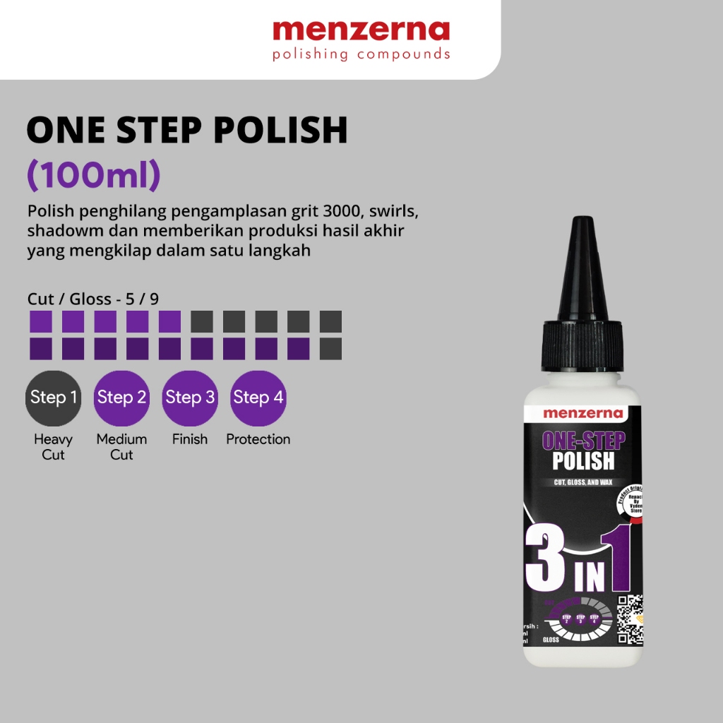Jual MENZERNA One Step Polish 3 in 1 All in One 100ml Repack MURAH ...