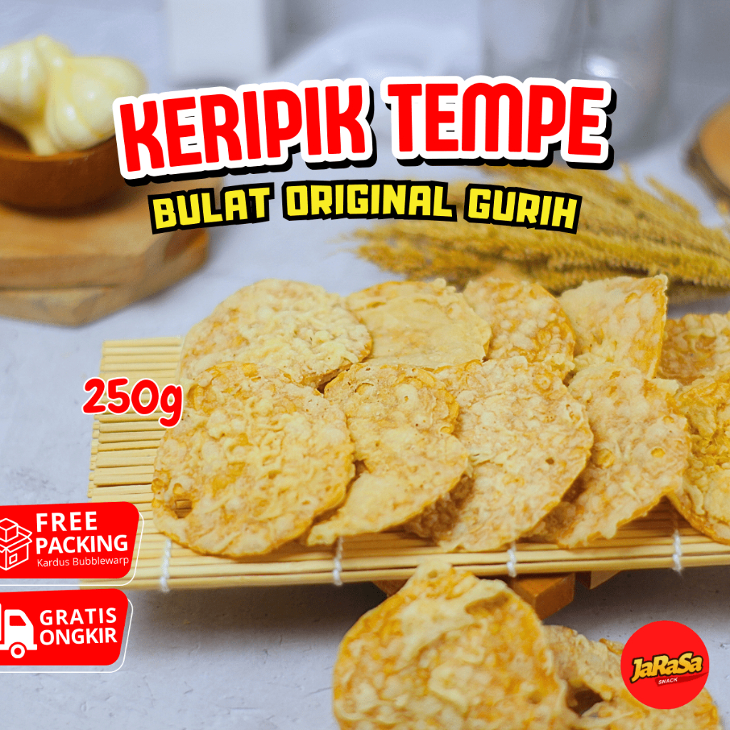 Jual KERIPIK TEMPE CRISPY BULAT 250 GRAM CEMILAN SNACK | Shopee Indonesia