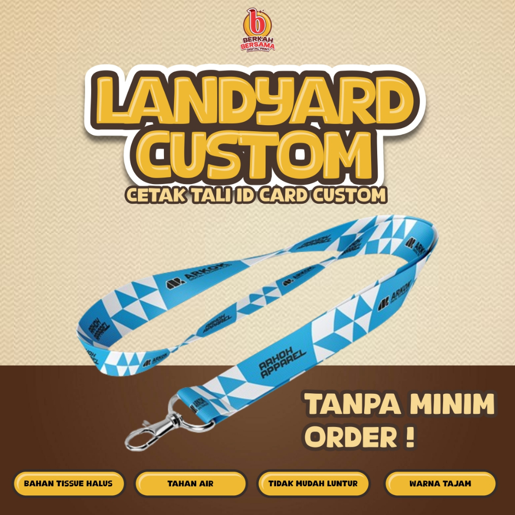 Jual PROMO !!! CETAK TALI ID CARD MURAH / LANDYARD CUSTOM / GANTUNGAN ...