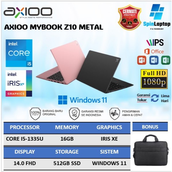 Jual Laptop Axioo Z10 Metal PINK Core i5-1335U RAM 8GB SSD 1TB Windows 11 Layar 14" FHD | Shopee ...