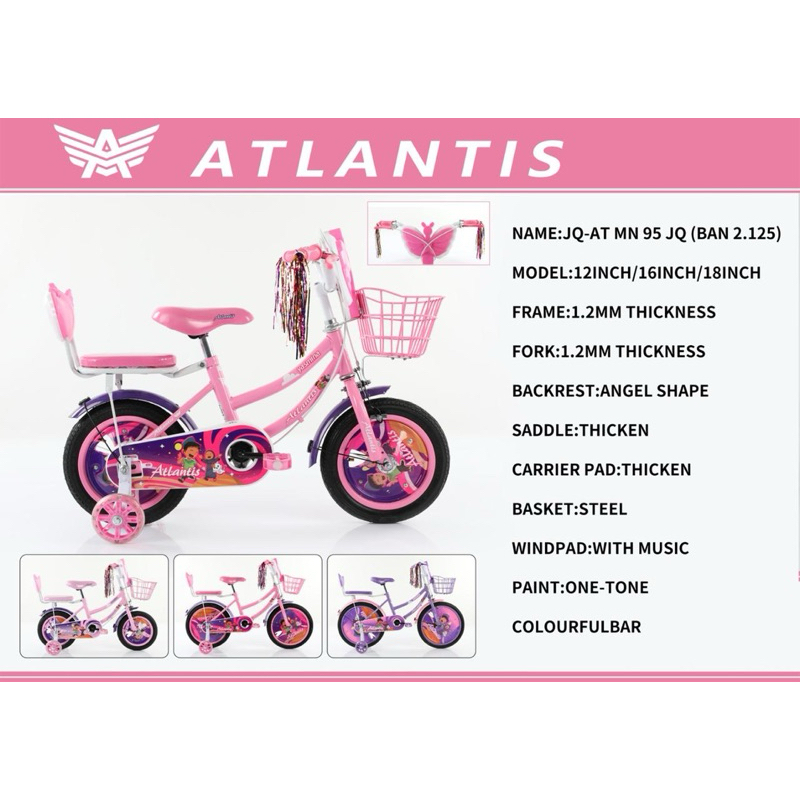 Jual Sepeda Mini Anak Perempuan 12 16 18 Atlantis 95 Yasmina | Shopee ...