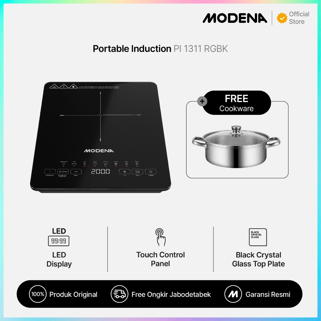 Jual MODENA Portable Induction - PI 1311 RGBK | Shopee Indonesia