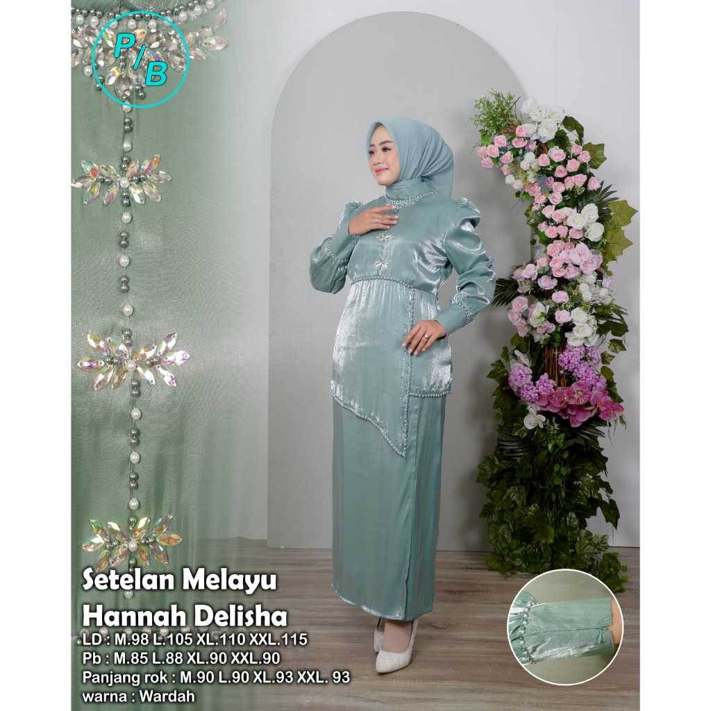 Jual Setelan kebaya melayu hannah delisha - kebaya modern kekinian ...