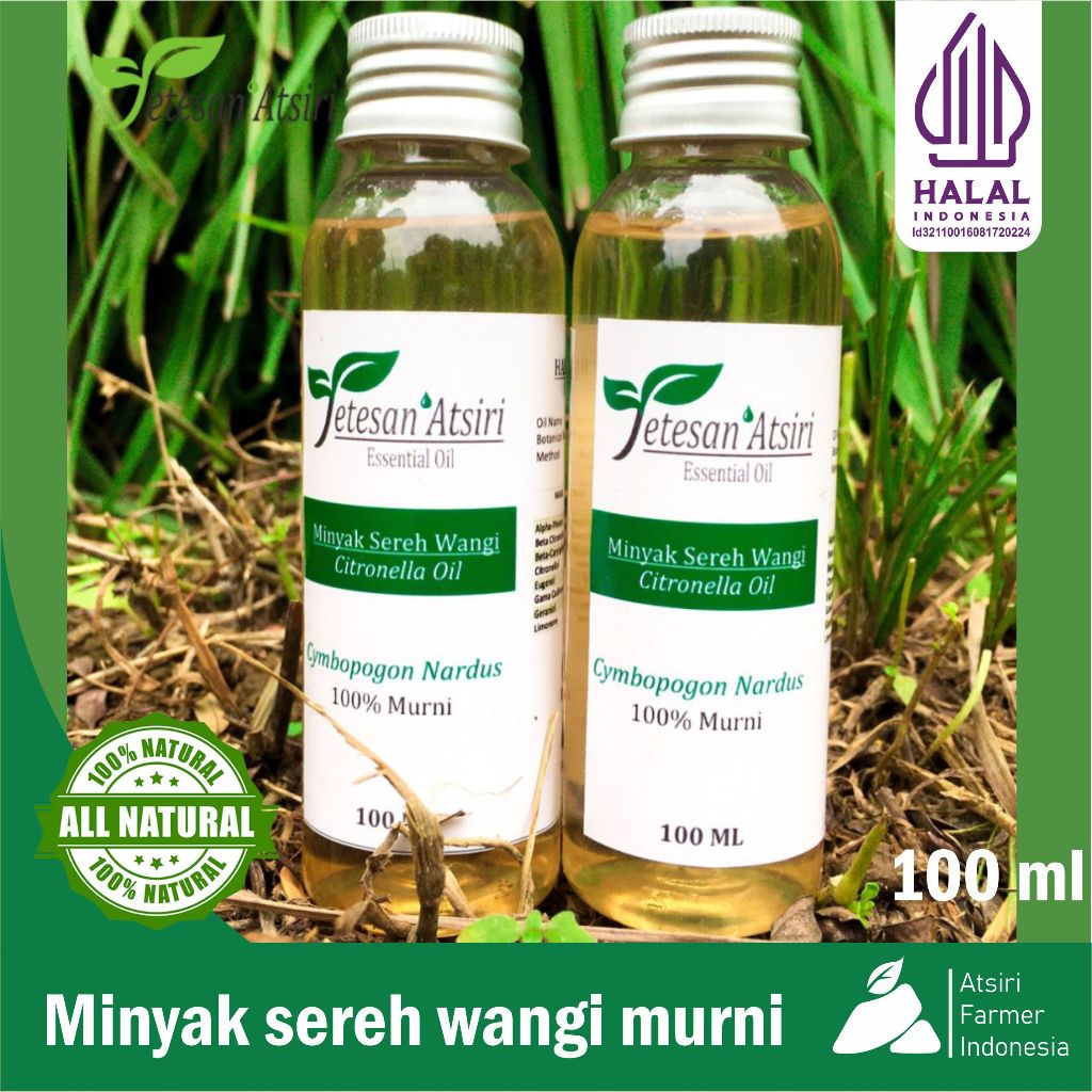 Jual minyak sereh murni 100ml asli minyak sereh wangi penyulingan citronella oil aromatherapy ...