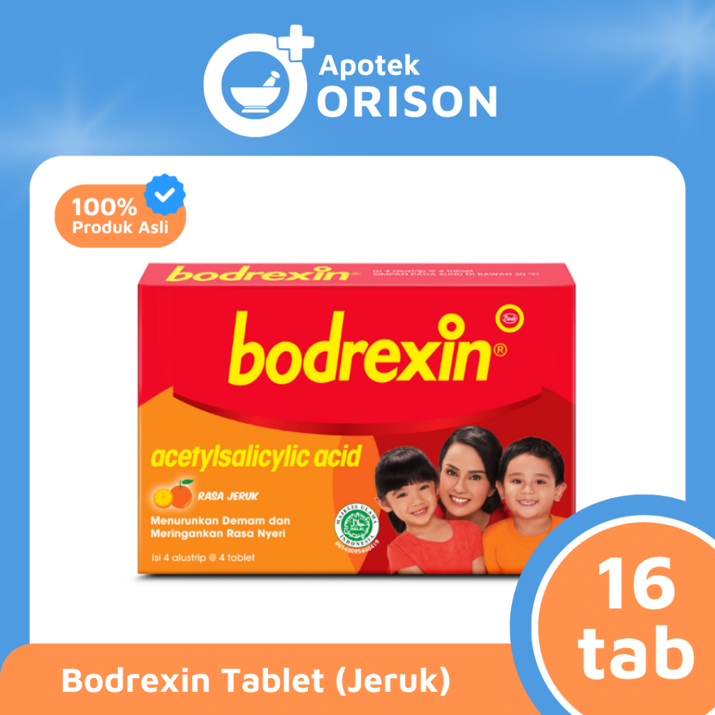 Jual BODREXIN ISI 16 TABLET KUNYAH RASA JERUK | DEMAM & NYERI PADA ANAK ...