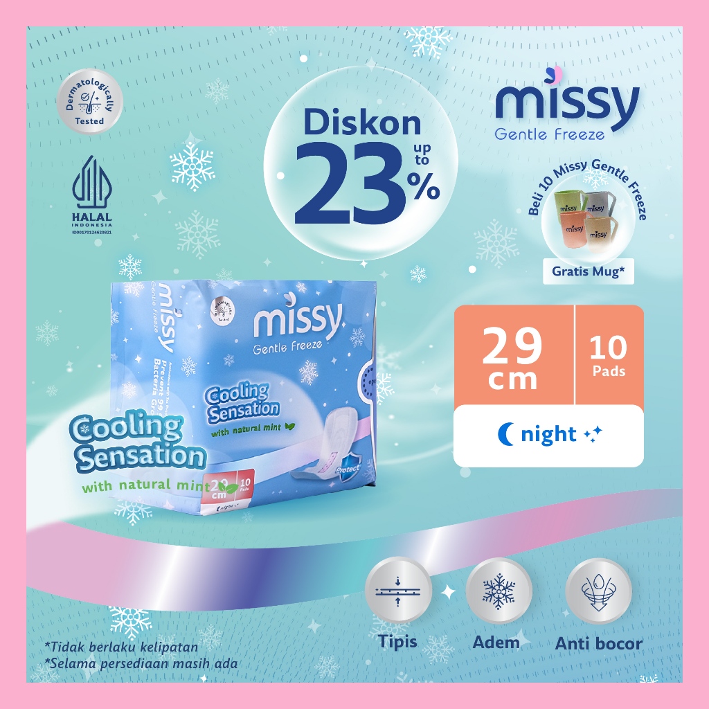 Jual Pembalut MISSY GENTLE FREEZE NIGHT / Pembalut HERBAL Kesehatan ...