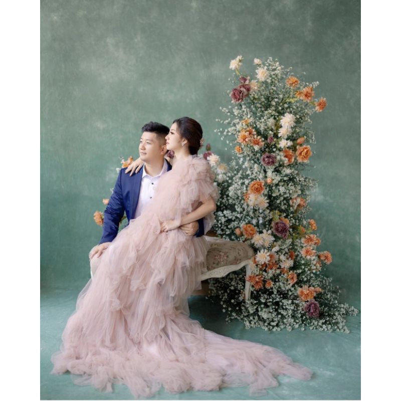 Jual Kain Background Backdrop Latar layar Studio Foto Abstrak Hijau ...
