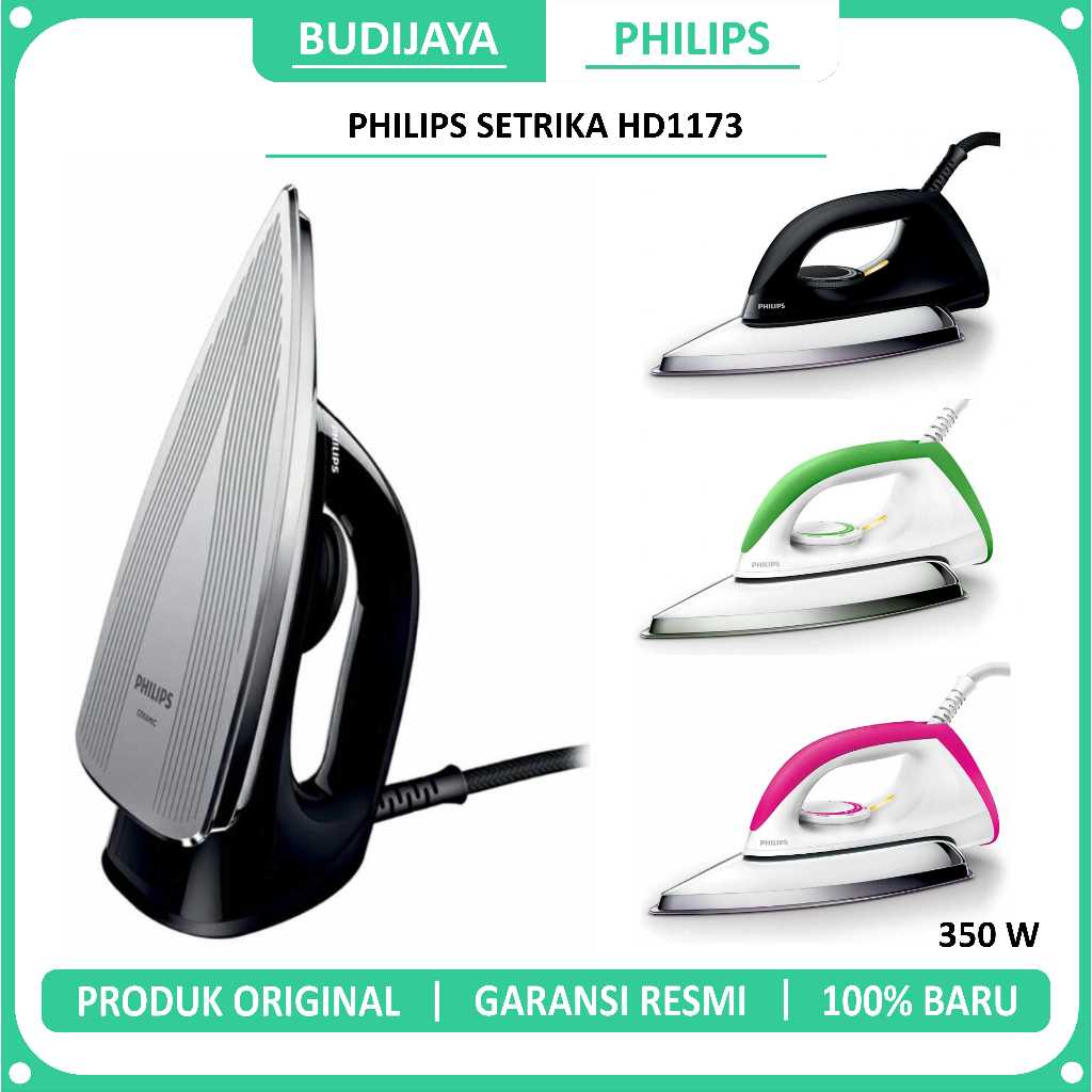 Jual Philips Setrika HD1173 , Ceramic 4 Lapis, Anti-Lengket, seterika ...