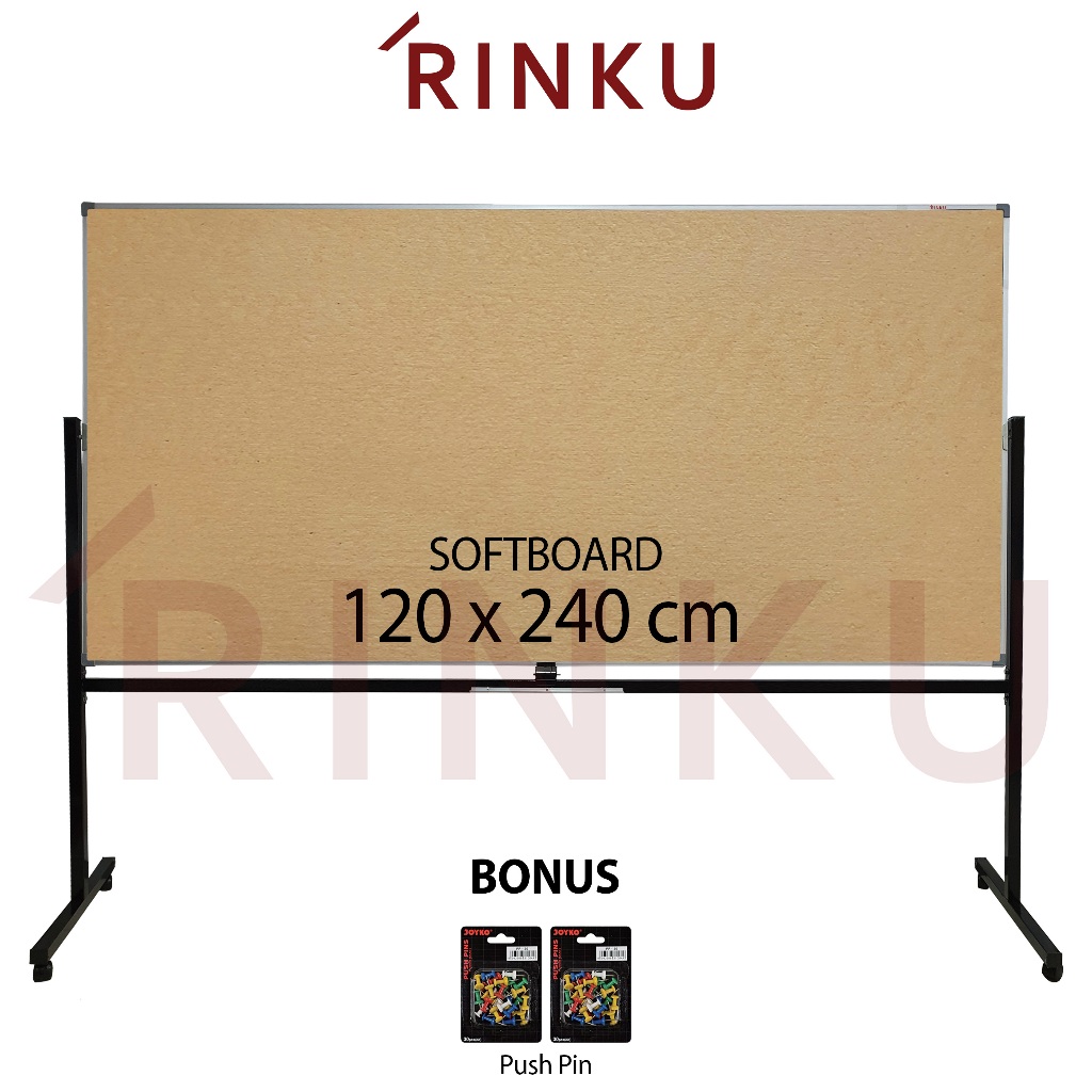 Jual Softboard Pin Board Cork Board Standing Polos Rinku 120x240 cm ...