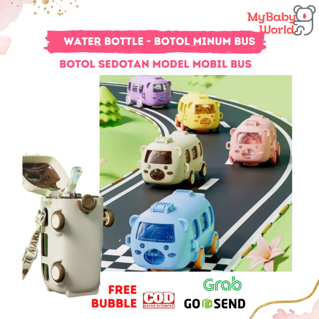 Jual MBW - Botol air minum sedotan silikon anak model mobil mini bus ...