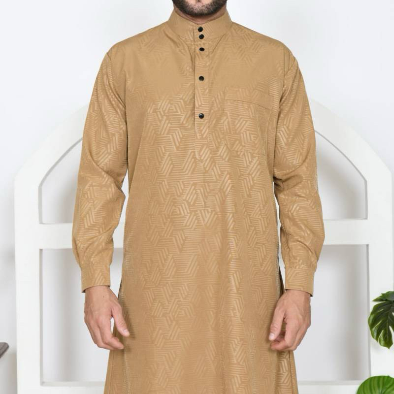 Jual Jubah Slimfit pria premium, jubah Motif Kotak, Jubah Pria Muslim ...