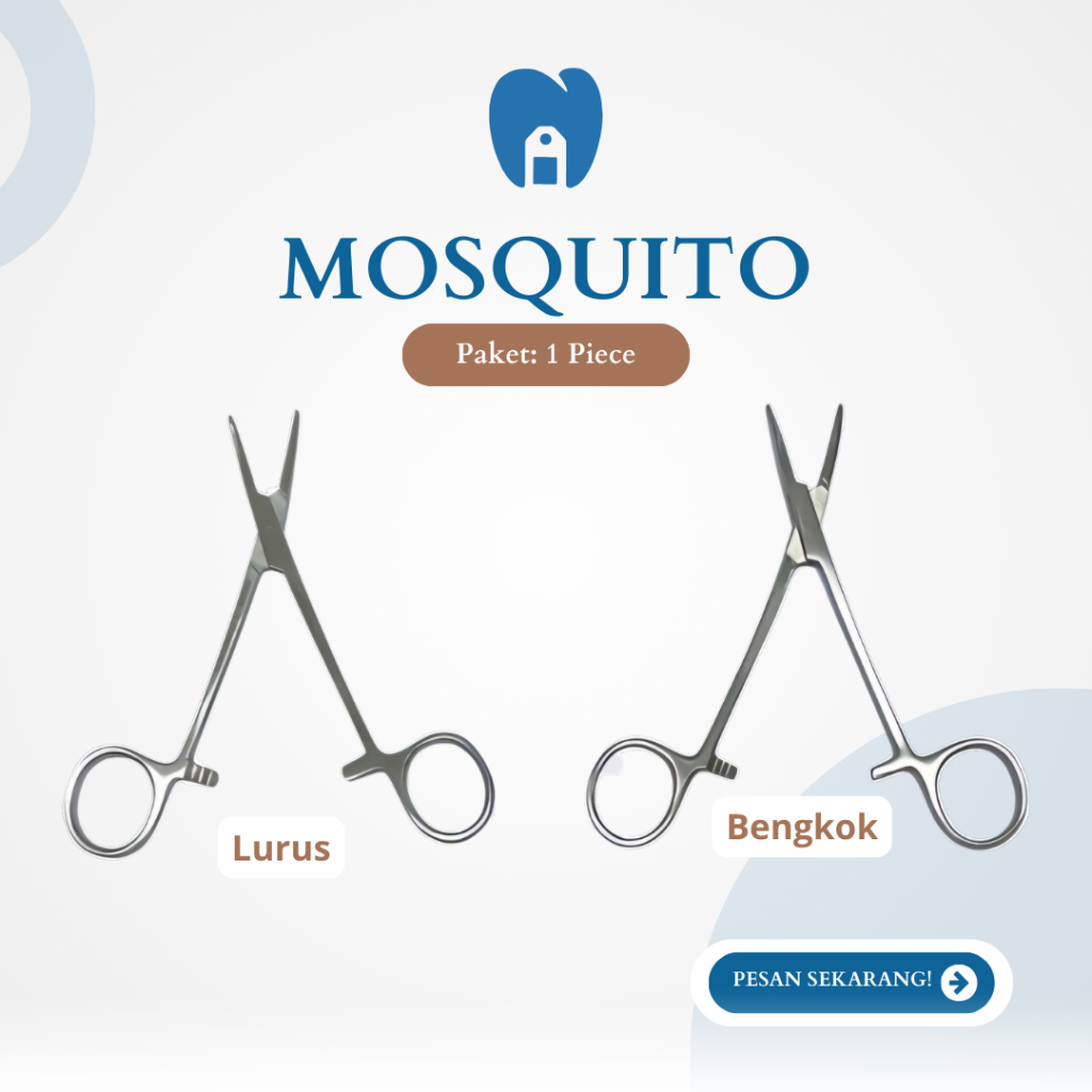 Jual Dental Mosquito Forceps - Mosquito Lurus - Mosquito Bengkok 12,5 cm -Mosquito Curved ...