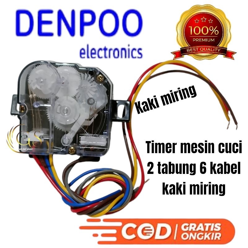 Jual Timer Mesin Cuci DENPOO 2 Tabung 6 Kabel Kaki / Dudukan Miring ...