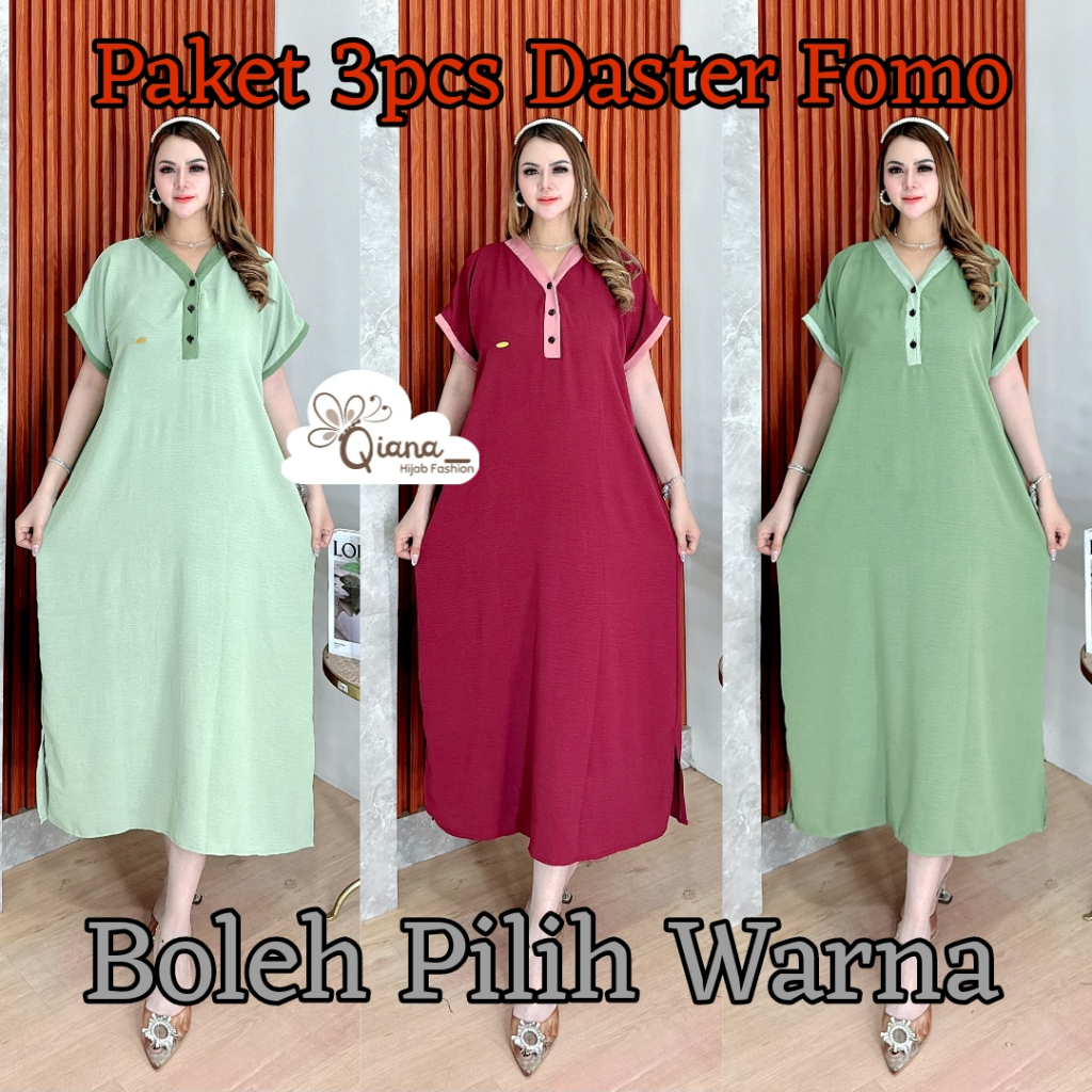 Jual Paket 3pcs Daster Fomo Crinkle Airflow Ld 12ocm Pb 125CM | Shopee ...