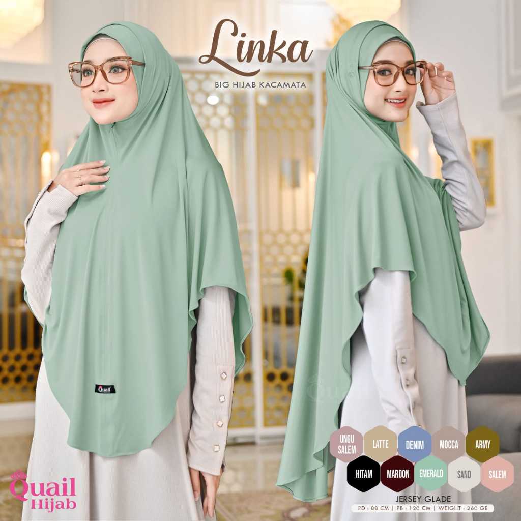 Jual Linka Big Hijab Kacamata Original Quail Hijab Fabric Jersey Glade Linka Quail | Shopee ...