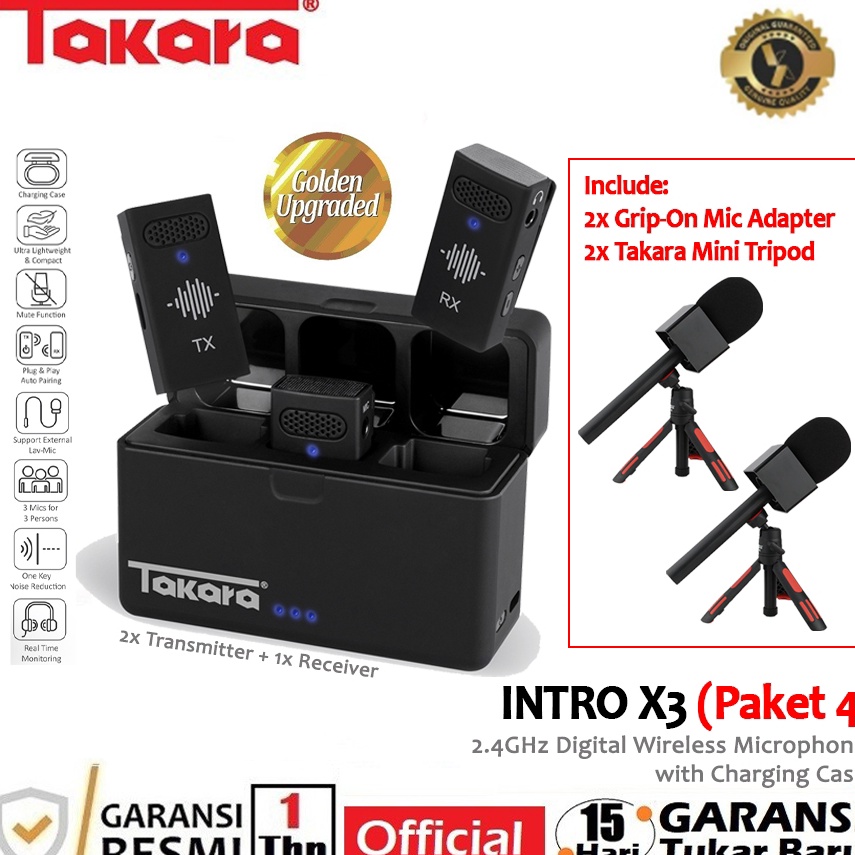 Jual Banyak Dipakai Takara INTRO X3 24GHz Digital Wireless Mic ...