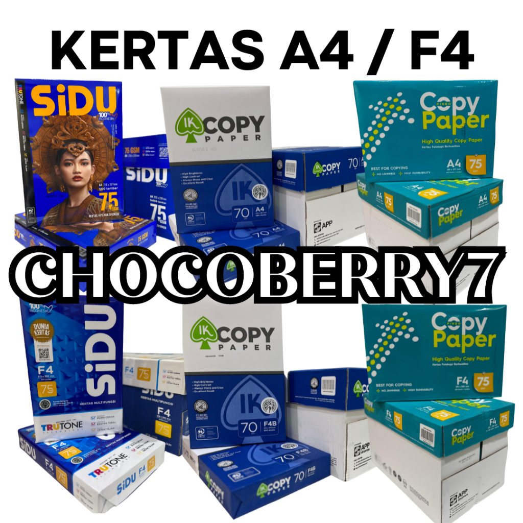 Jual Copy Paper Ik Paper Sidu Kertas HVS A4 F4 70 gr 75 gr 1 BOX isi 5 ...
