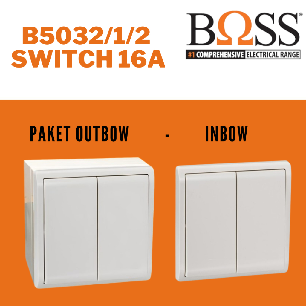 Jual Saklar Boss B5032/1/2 Switch 16A - Model Pieno - +outbow | Shopee ...