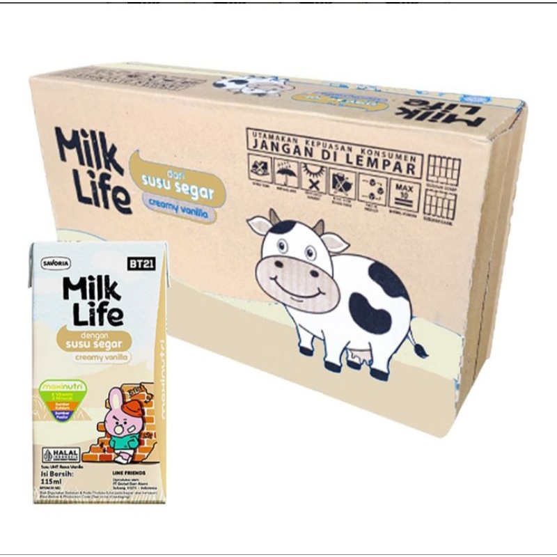 Jual Milk Life Susu UHT Creamy Vanilla 40 x 115 ml - Karton | Shopee Indonesia