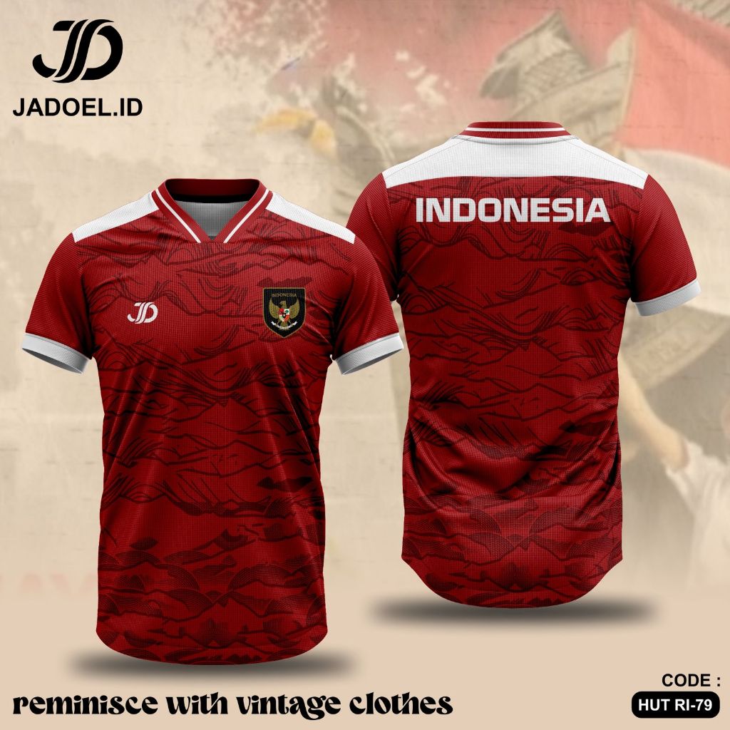 Jual JADOEL_BAJU JERSEY RETRO CASUAL INDONESIA KEMERDEKAAN HUT RI ...