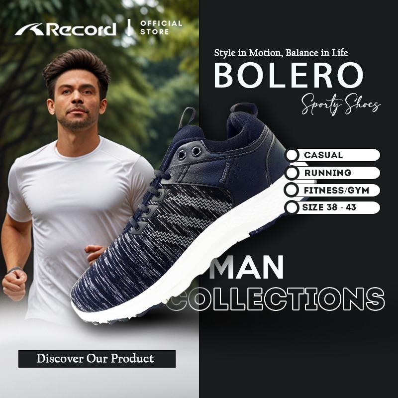 Jual [RECORD SHOES] BOLERO I SEPATU PRIA I Sepatu Olahraga Kerja Santai ...